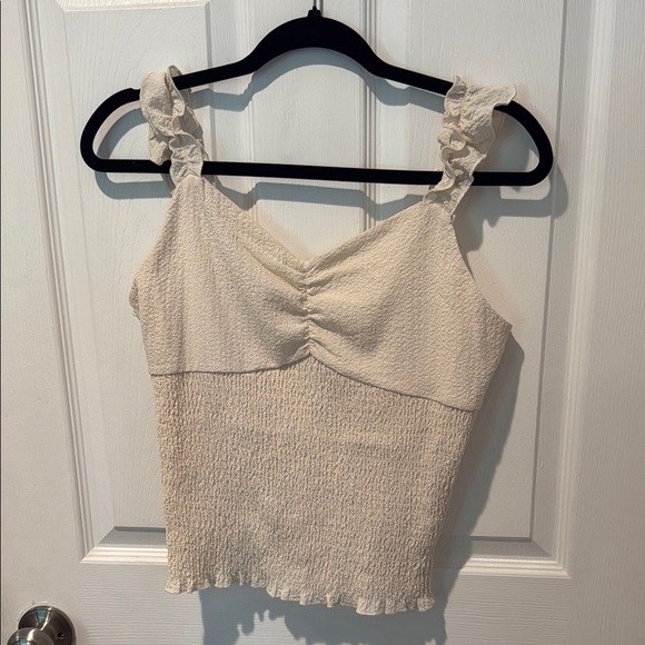 Blue Rain | Tops | Blue Rain Francescas Tan Ruched Smocked Tank Top ...